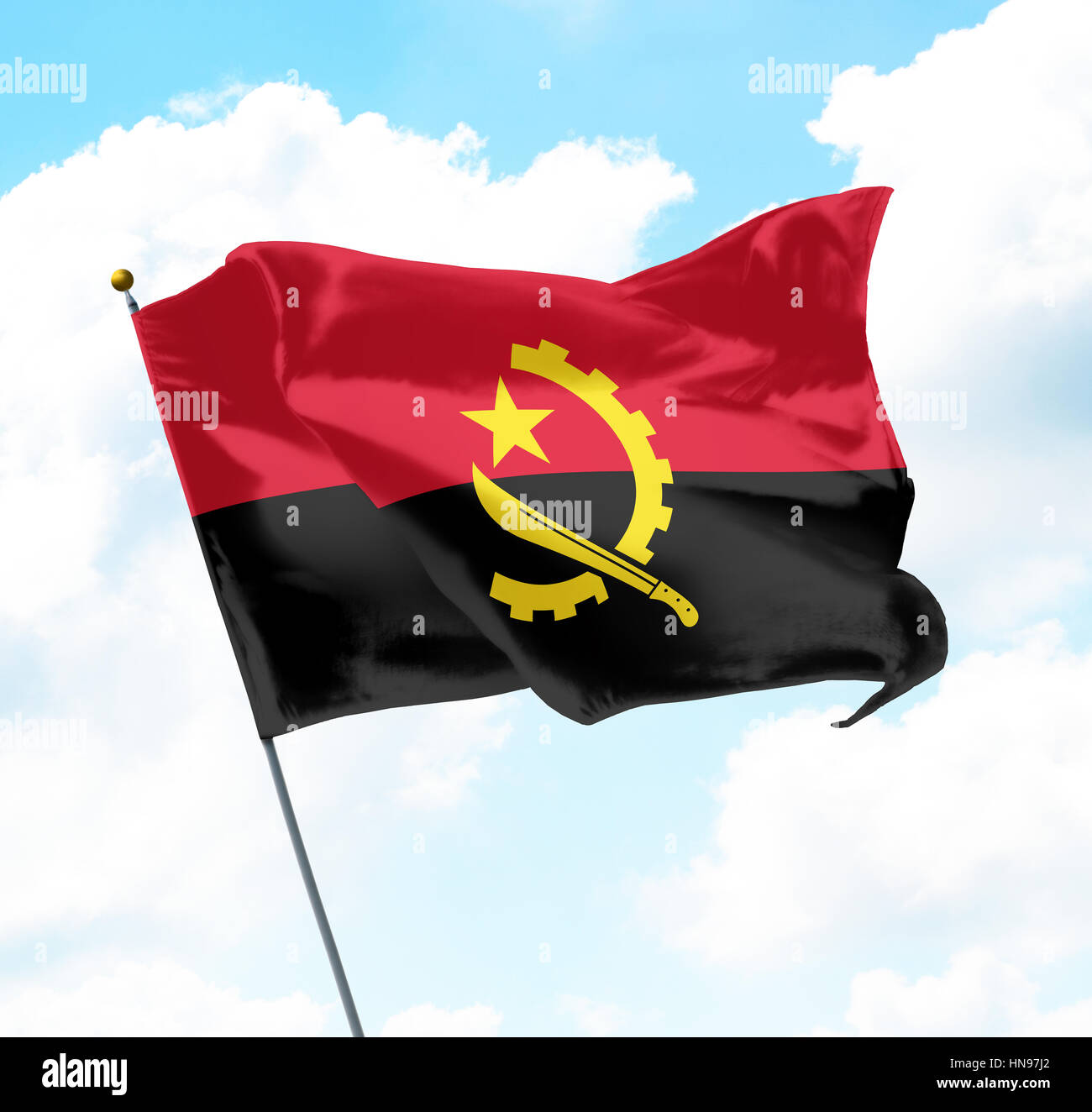 Drapeau national de l'angola Banque de photographies et d’images à ...