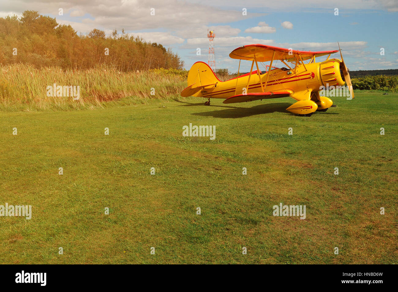 Avion bleu et jaune Banque de photographies et d’images à haute ...