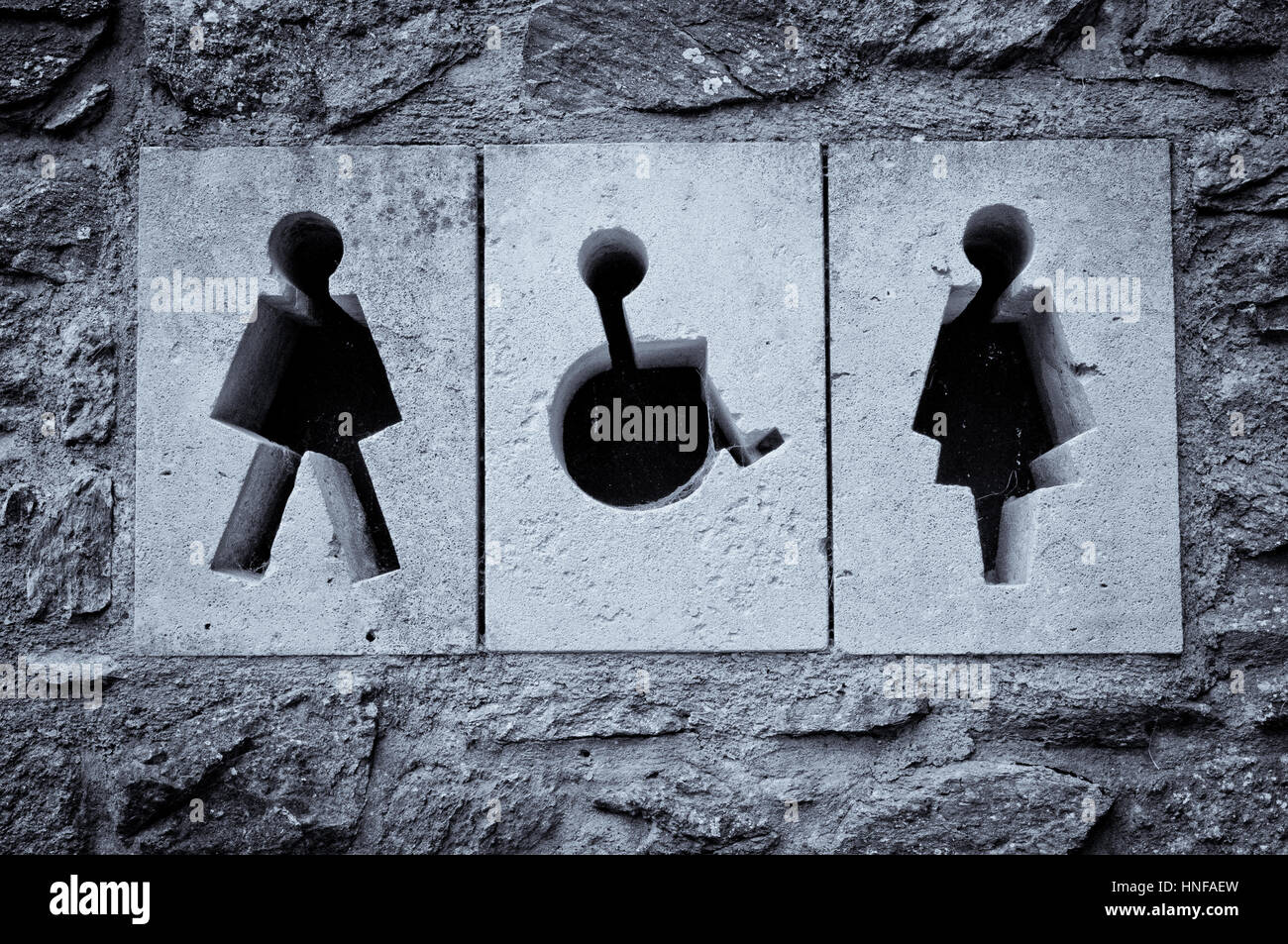 Toilet sign male female and disabled toilets Banque de photographies et ...