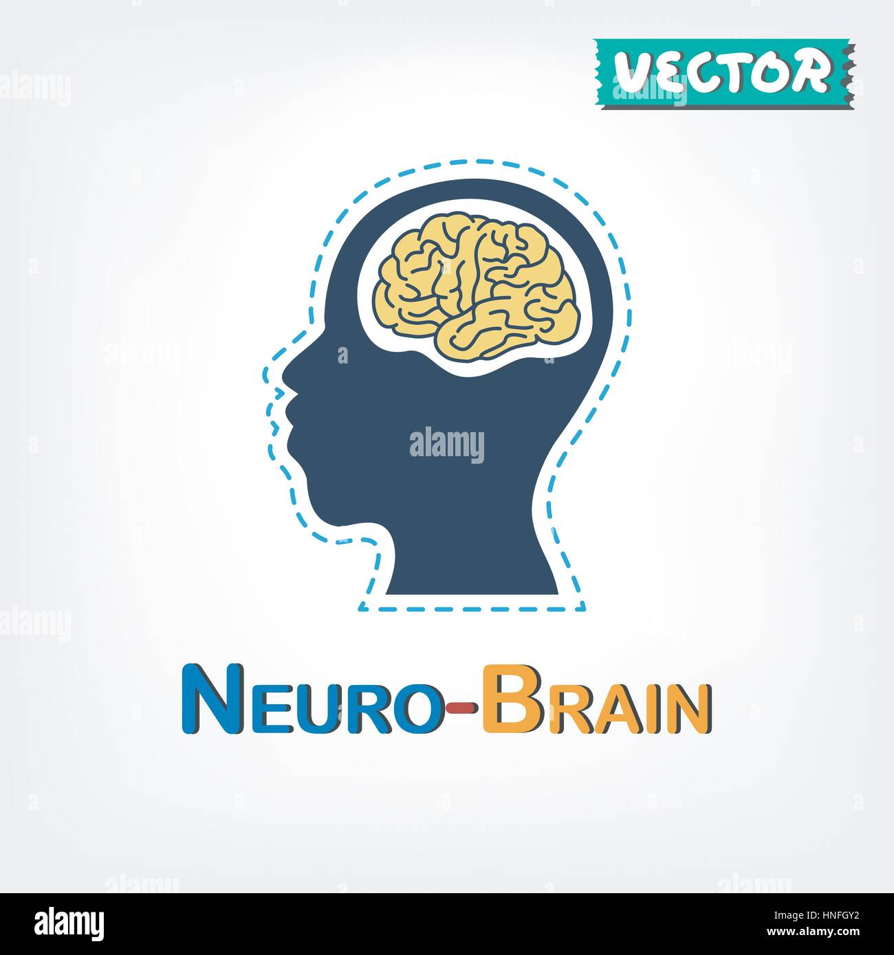 Symbole neurologique du cerveau ( ) ( modèle plat Image Vectorielle ...