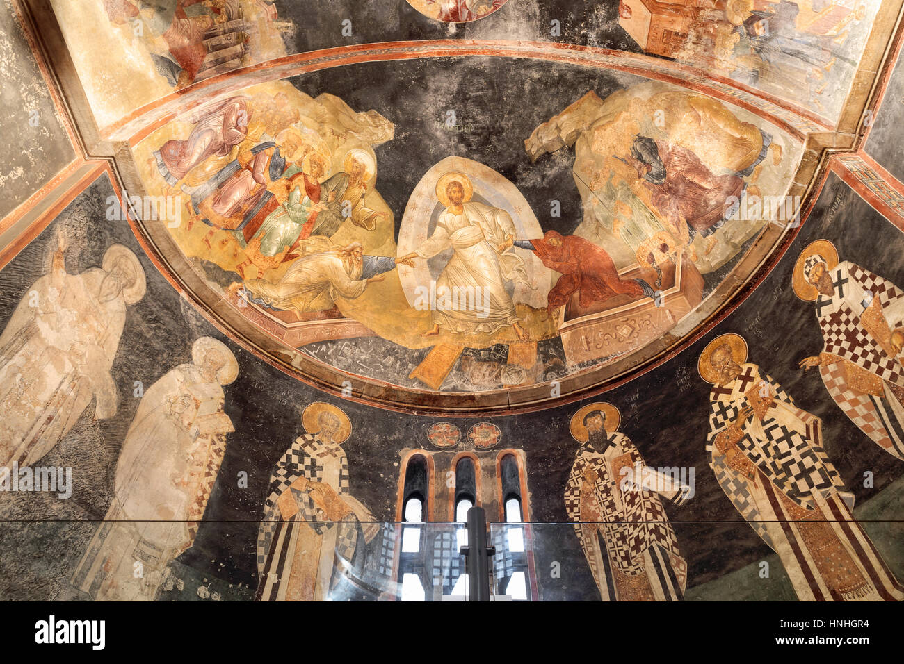 ISTANBUL, TURQUIE - le 23 décembre 2015 : Ancienne fresque byzantine de ...