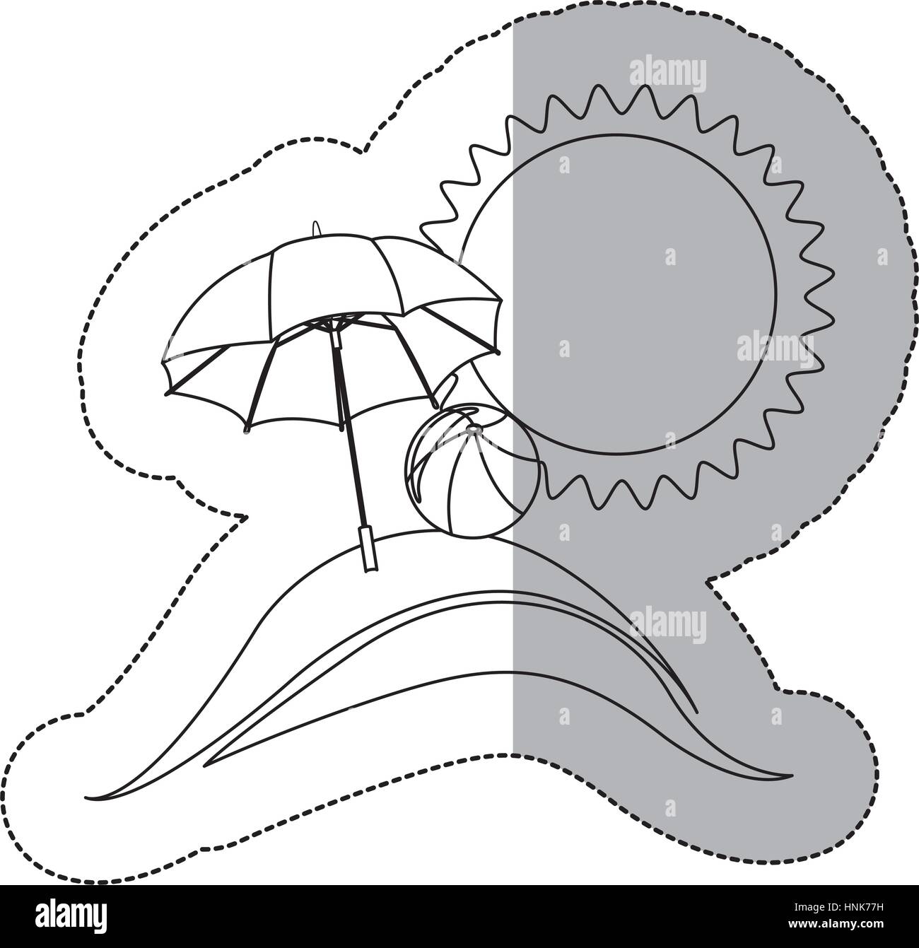 Plage avec parasol symbole de droit, vector illustration Image ...