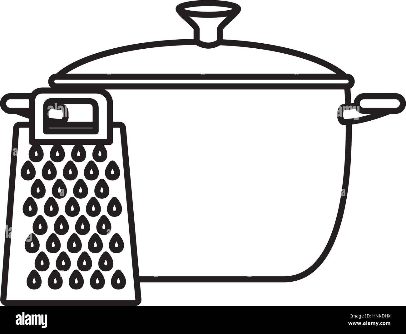 Marmite avec silhouette vector illustration râpe Image Vectorielle ...