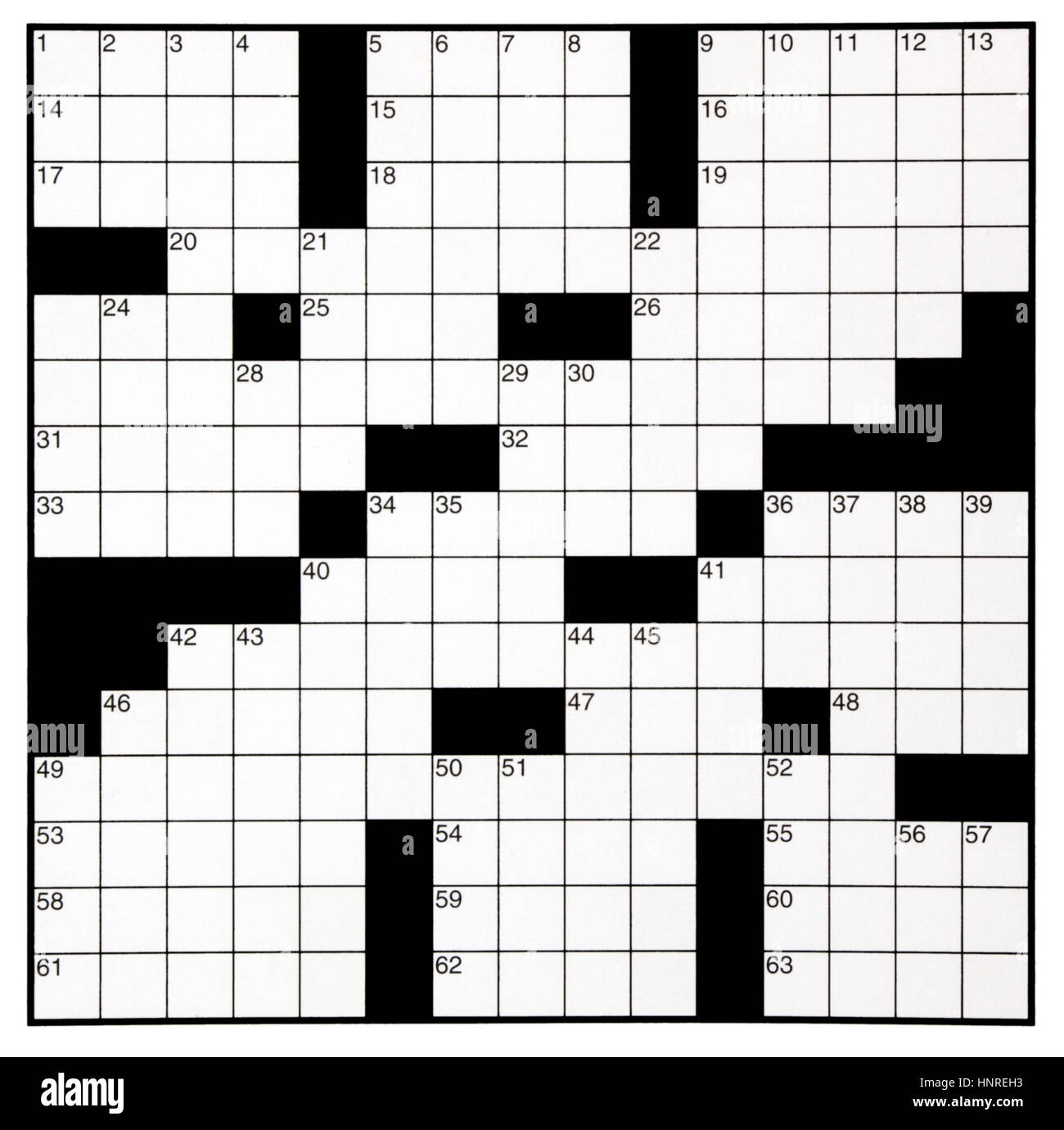 Grille de mots croisés en blanc avec les chiffres Photo Stock - Alamy