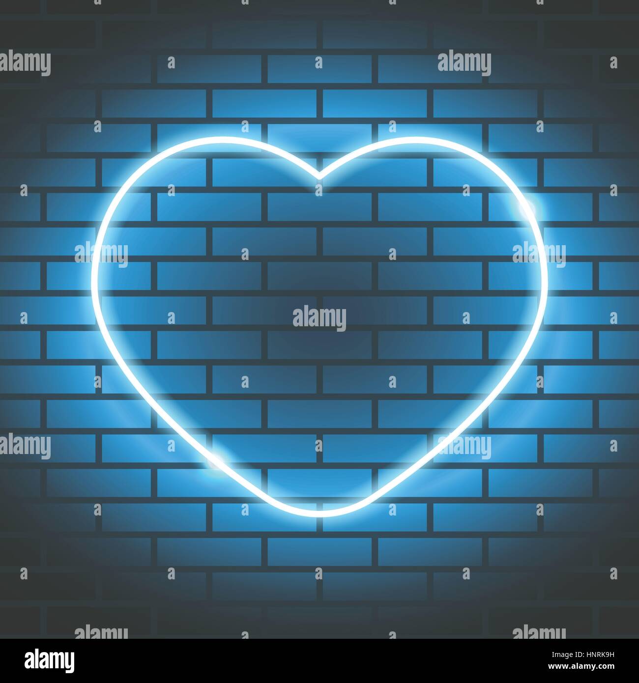 Coeur Neon Neon illustration vectorielle lampe lumineuse en forme de ...