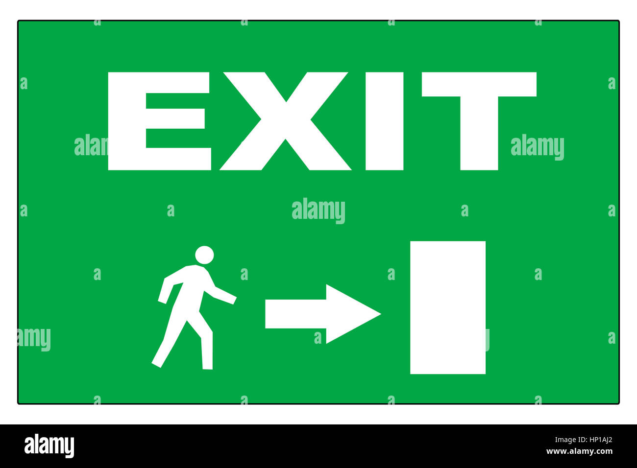 Panneau de sortie vert Banque d'images détourées - Alamy