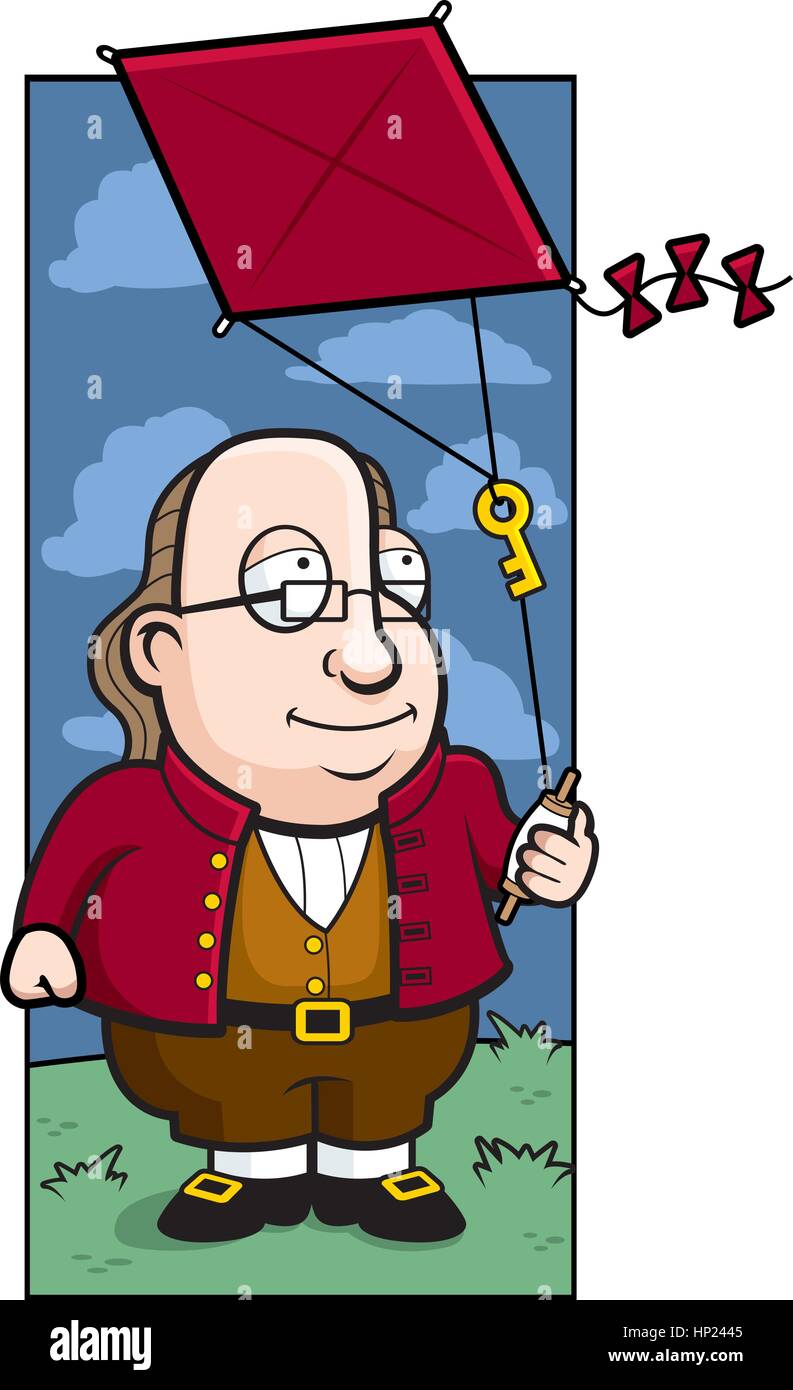 Benjamin franklin son cerf volant Banque d'images vectorielles - Alamy