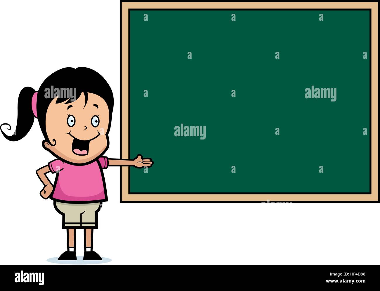 Happy cartoon child student chalkboard Banque de photographies et d ...