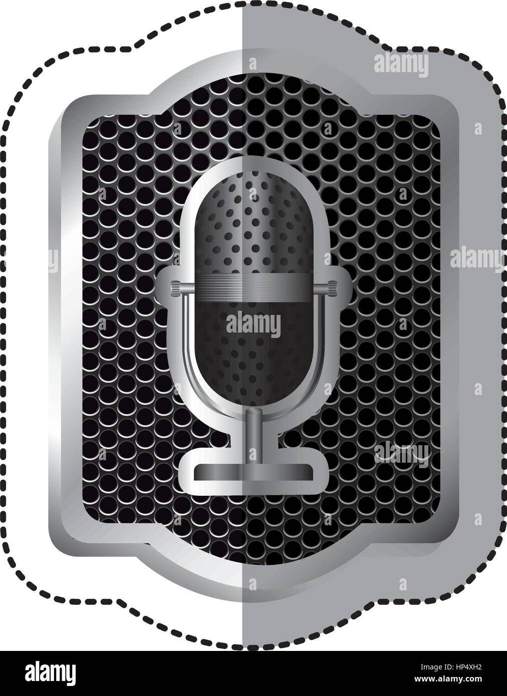 Retro microphone drawing icon image Banque d'images vectorielles - Alamy