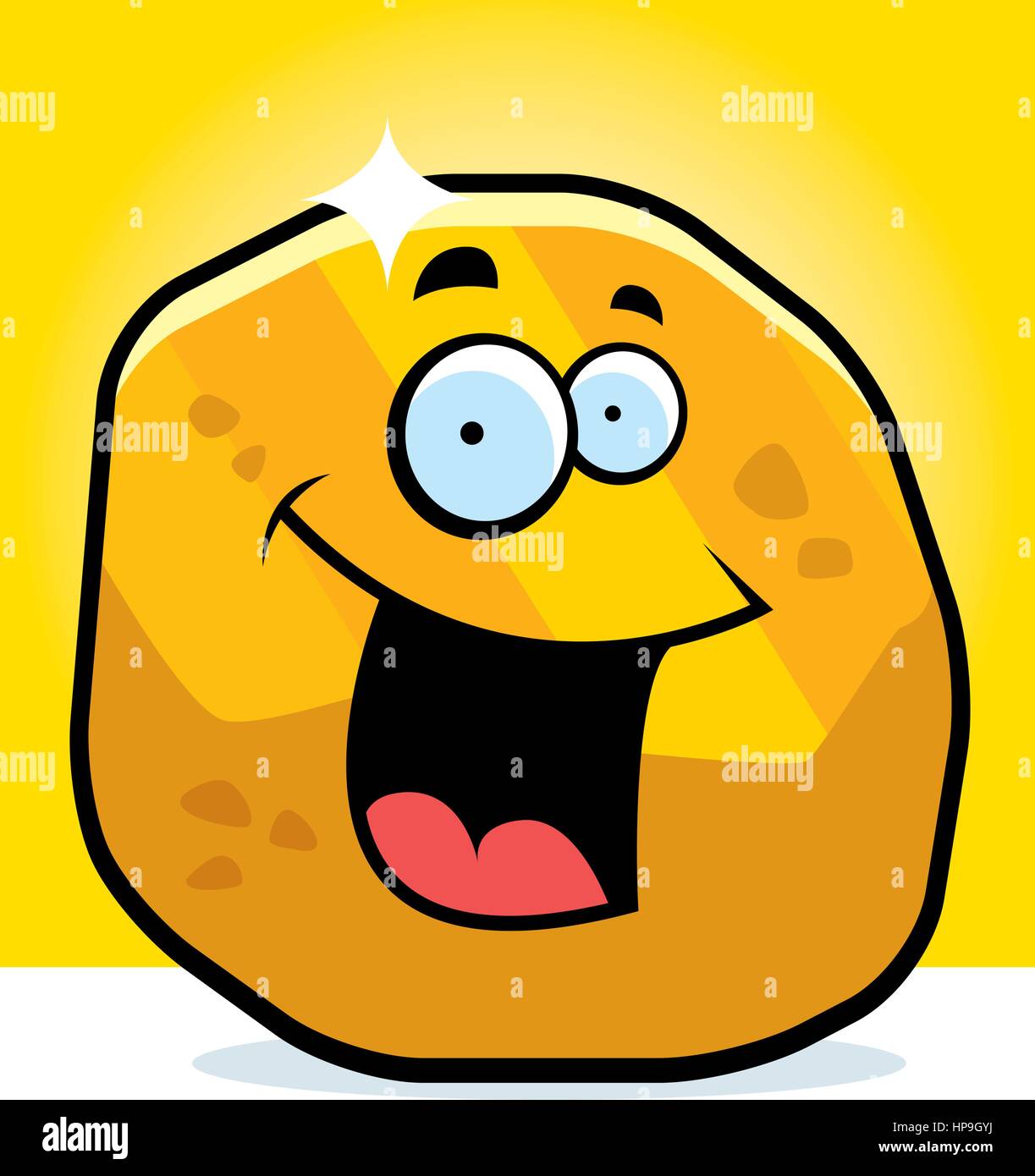 Un dessin de pépite d'or en souriant et heureux Image Vectorielle Stock ...