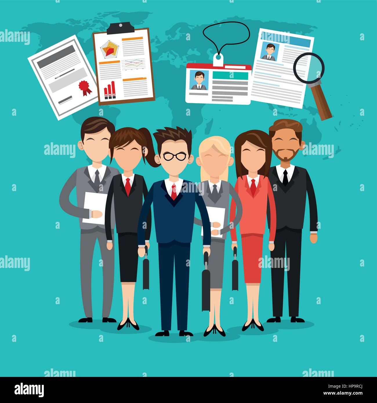 Conception des ressources humaines. L'icône de personnes. Illustration en couleur Image ...