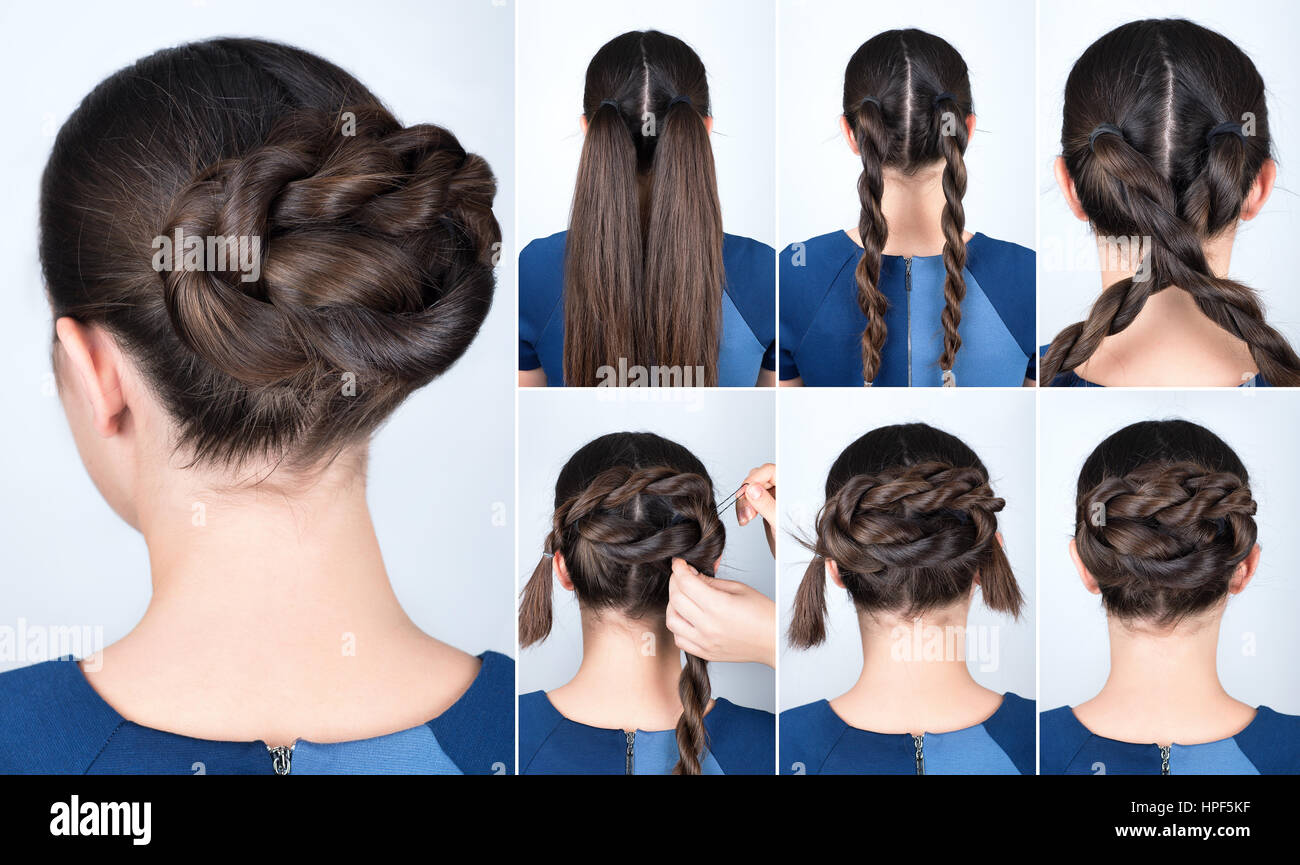 Tutoriel de cheveux. Tutoriel coiffure chignon torsadé. Backstage technique de twist chignon. La ...