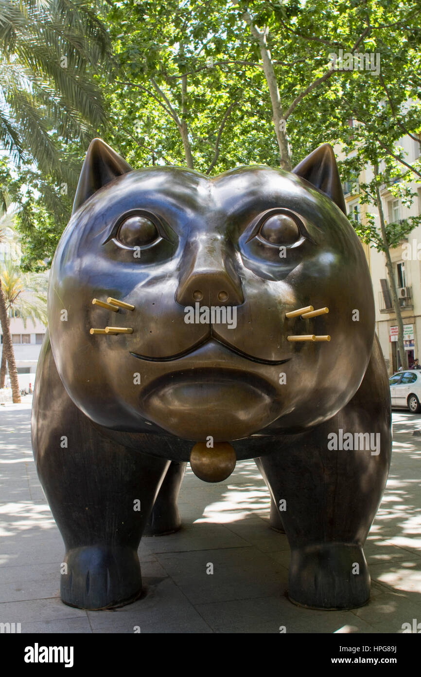 Espagne, Catalogne, Barcelone, Rambla del Raval, le Big Cat conçu par ...