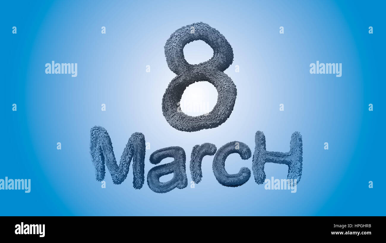 8 mars symbole. La figure de huit pâtés de bleue ou de fourrure . Peut ...