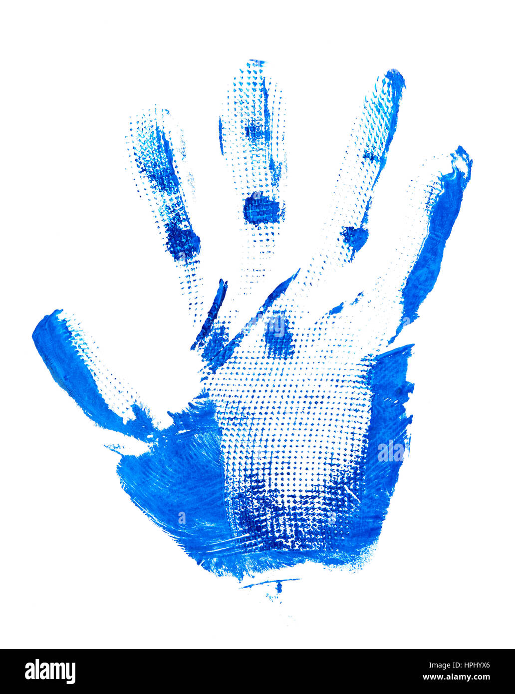 Empreinte de la main bleue Banque de photographies et d’images à haute ...