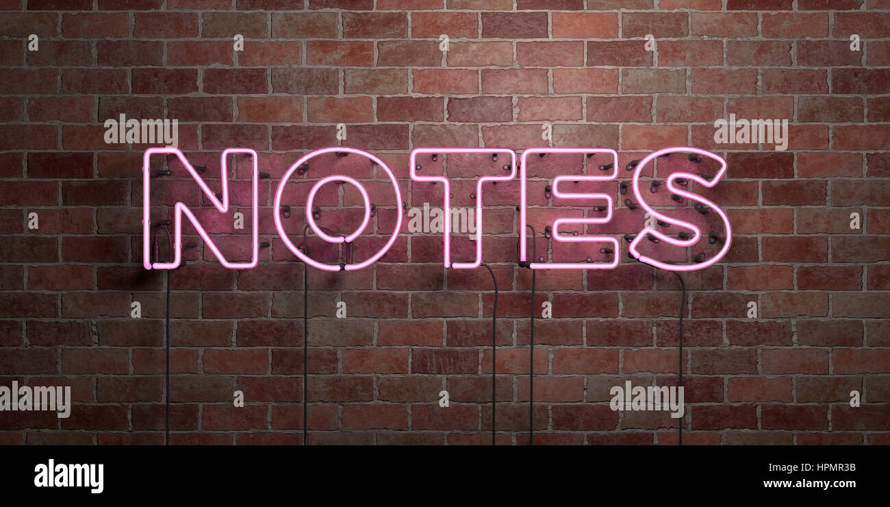 NOTES - Tube Fluo fluorescent signer sur la maçonnerie - Vue avant - 3D ...