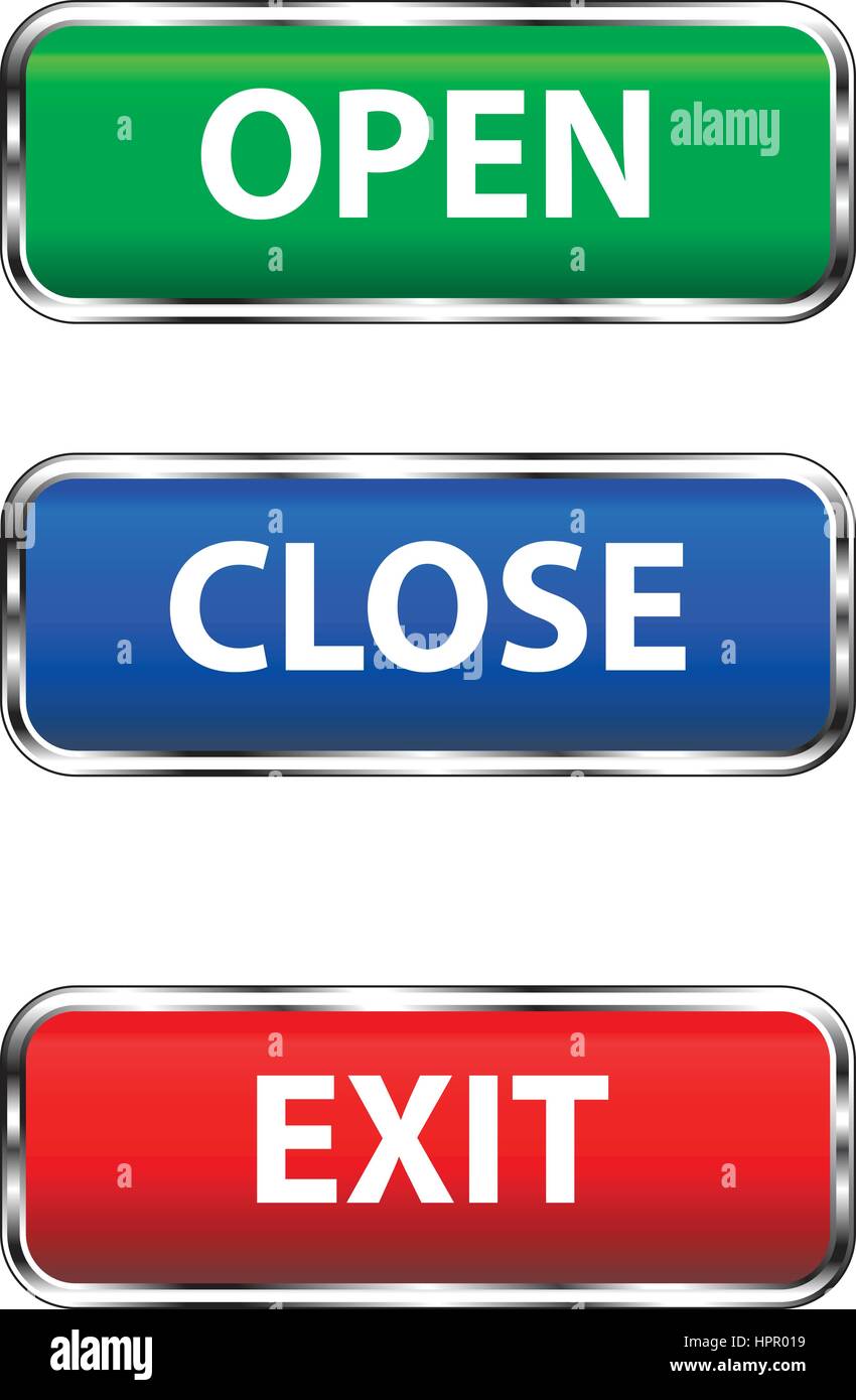 Porte ouvrir fermer boutons Banque d'images vectorielles - Alamy