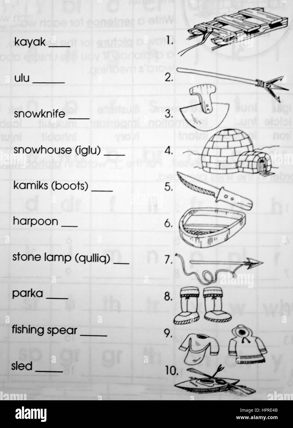 Alphabet inuktitut inuit Banque d'images noir et blanc - Alamy