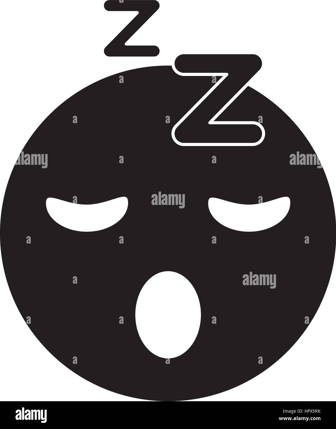 Sleepy émoticône pictogramme rigolo Image Vectorielle Stock - Alamy