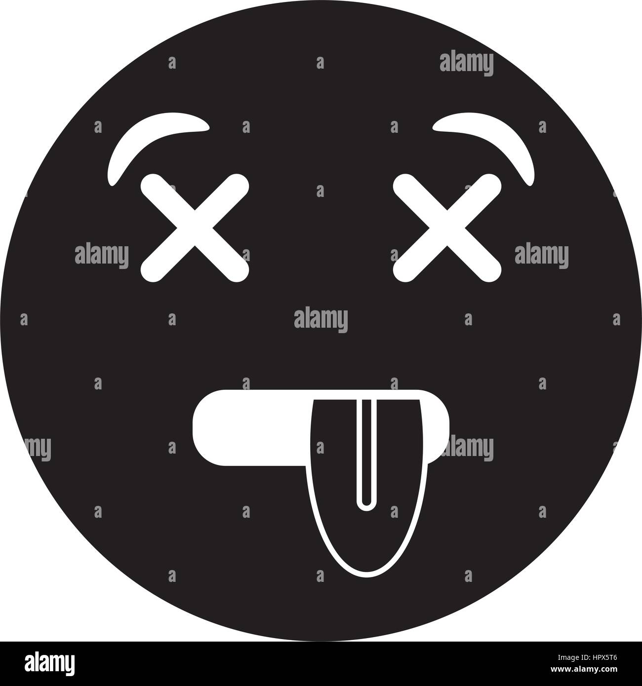 Pictogramme rigolo emoticon morte Image Vectorielle Stock - Alamy