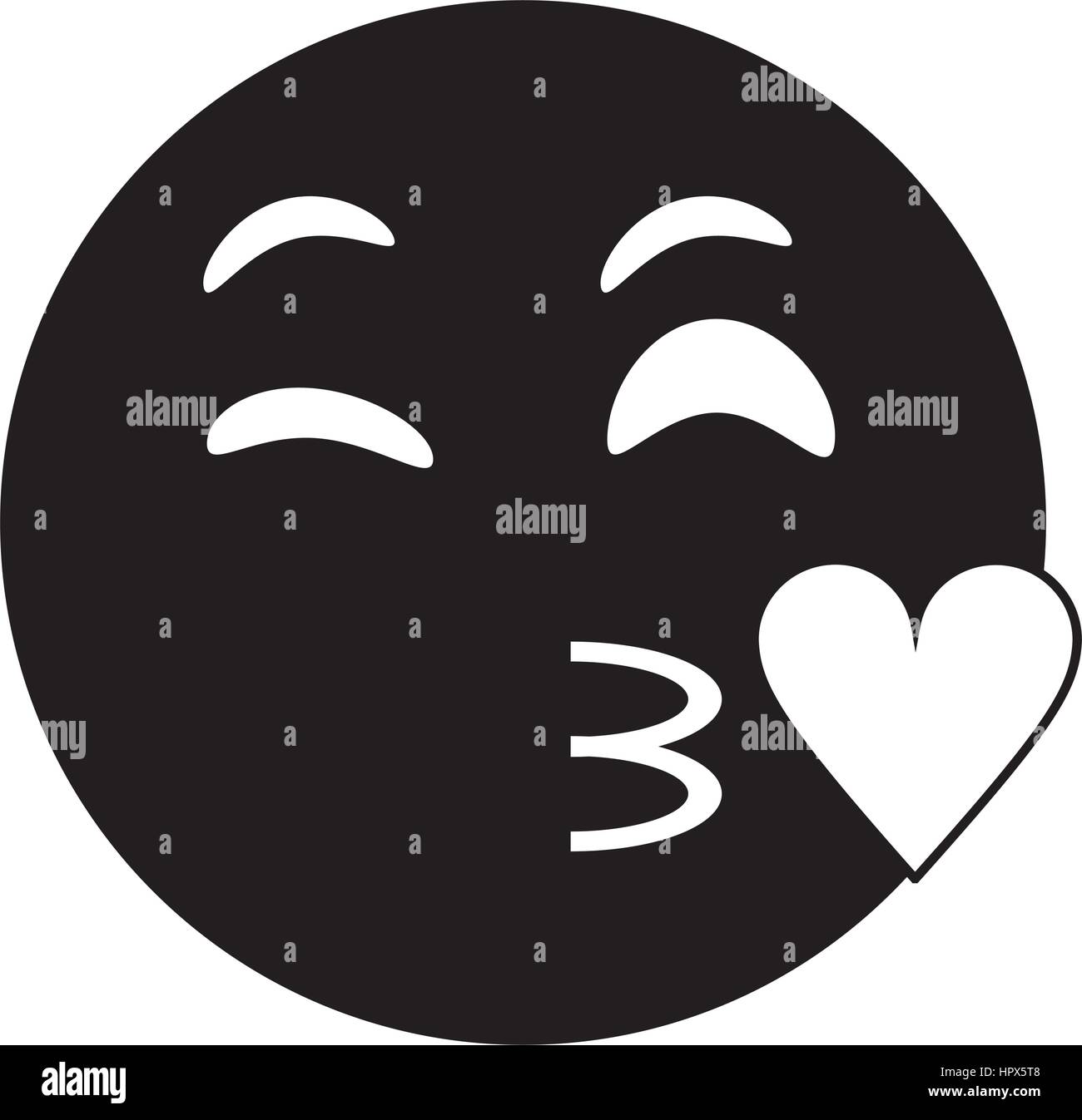 Kiss Love émoticône pictogramme rigolo Image Vectorielle Stock - Alamy