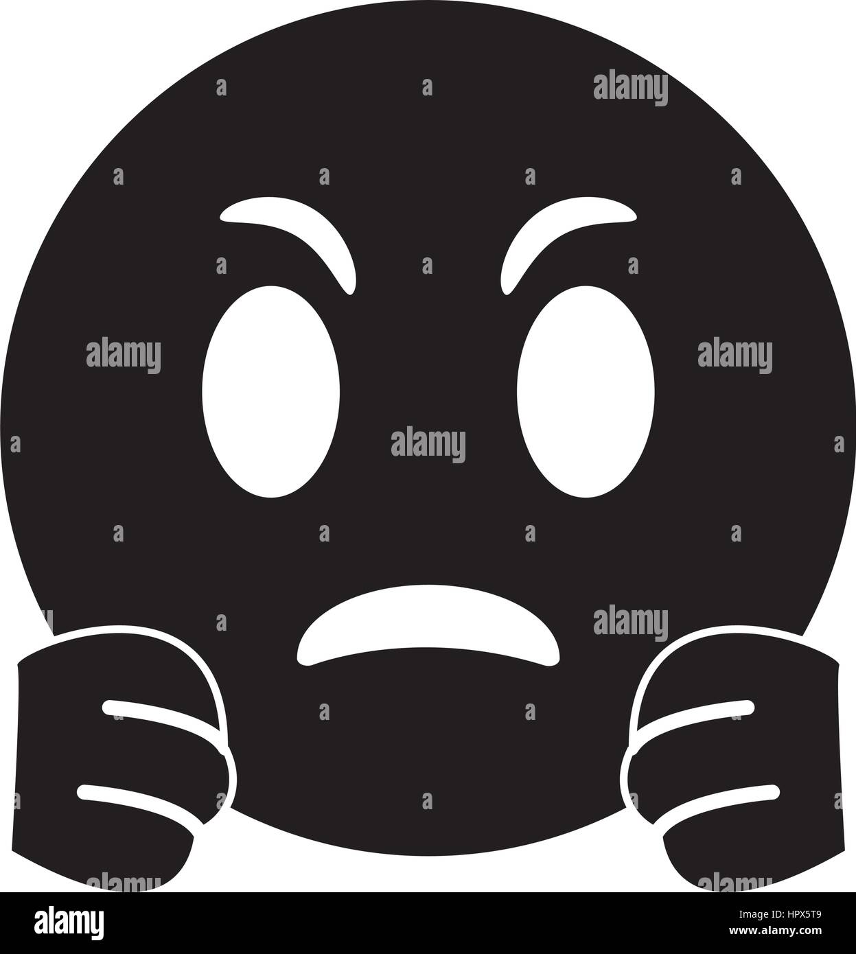 Pictogramme rigolo émoticône en colère Image Vectorielle Stock - Alamy