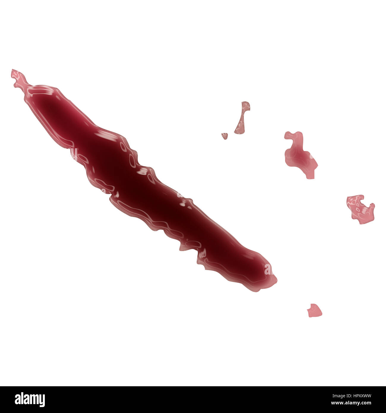 Mare de sang (ou de vin) qui ont formé la forme de Nouvelle Calédonie ...
