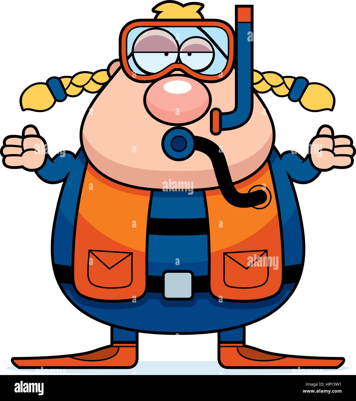 Un dessin animé avec un plongeur autonome Image Vectorielle Stock - Alamy