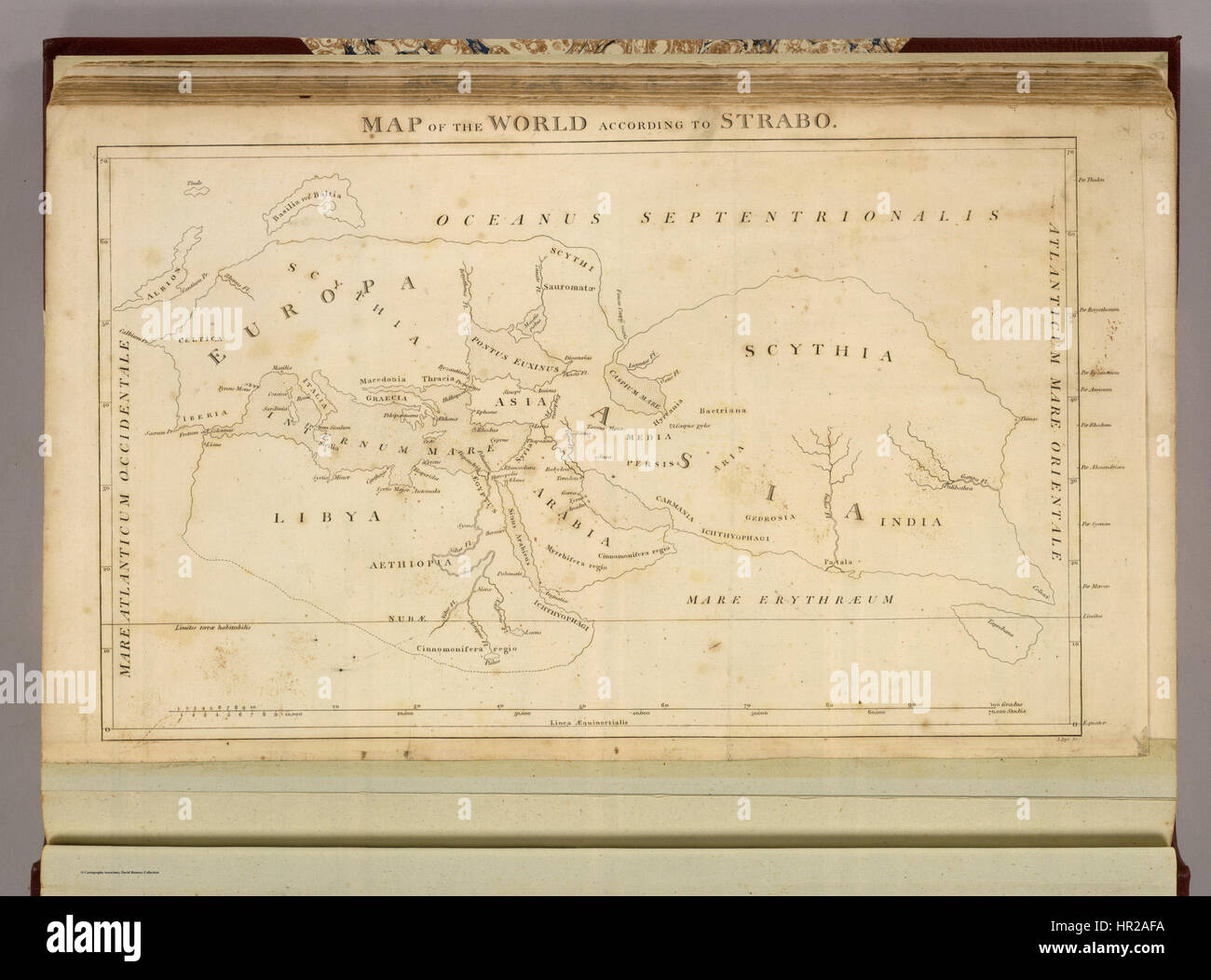 La 'carte du monde selon Strabon', créée en 1814 par Playfair, présente ...