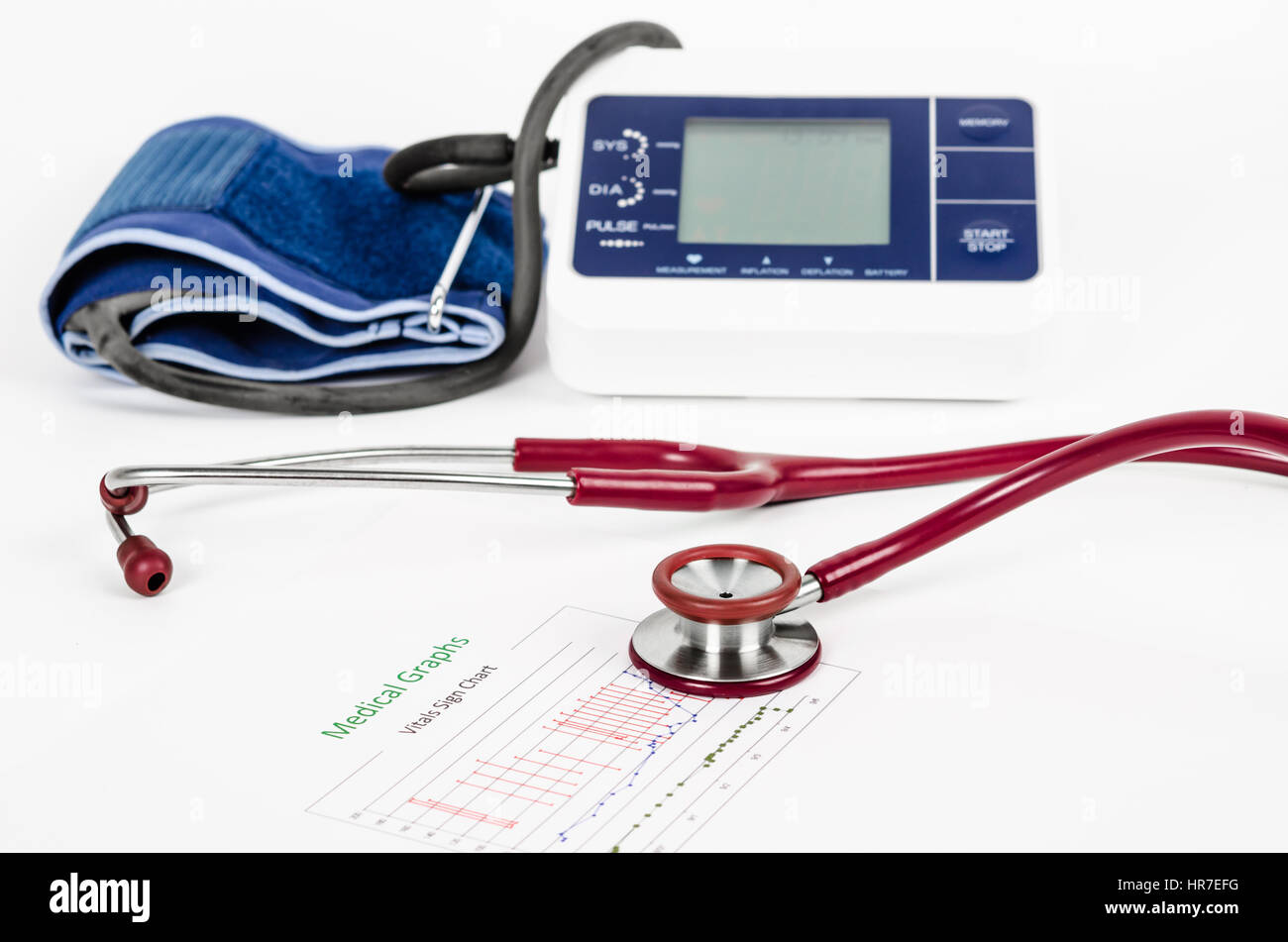 Tableau de signe vitaux, des graphiques et de la mesure de la pression ...