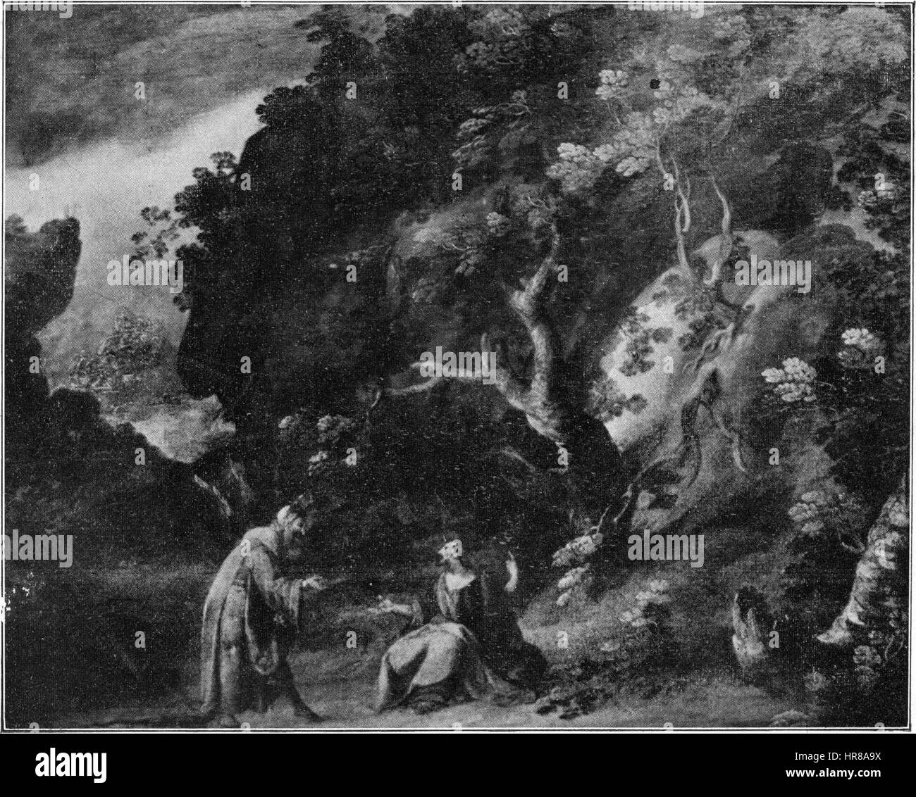 Christ et la tentation Banque d'images noir et blanc - Alamy