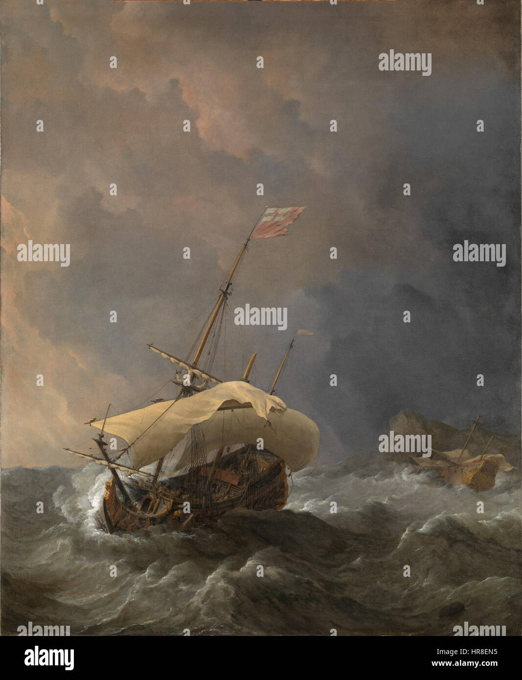 Willem van de Velde le jeune - un bateau anglais dans une tentative de ...