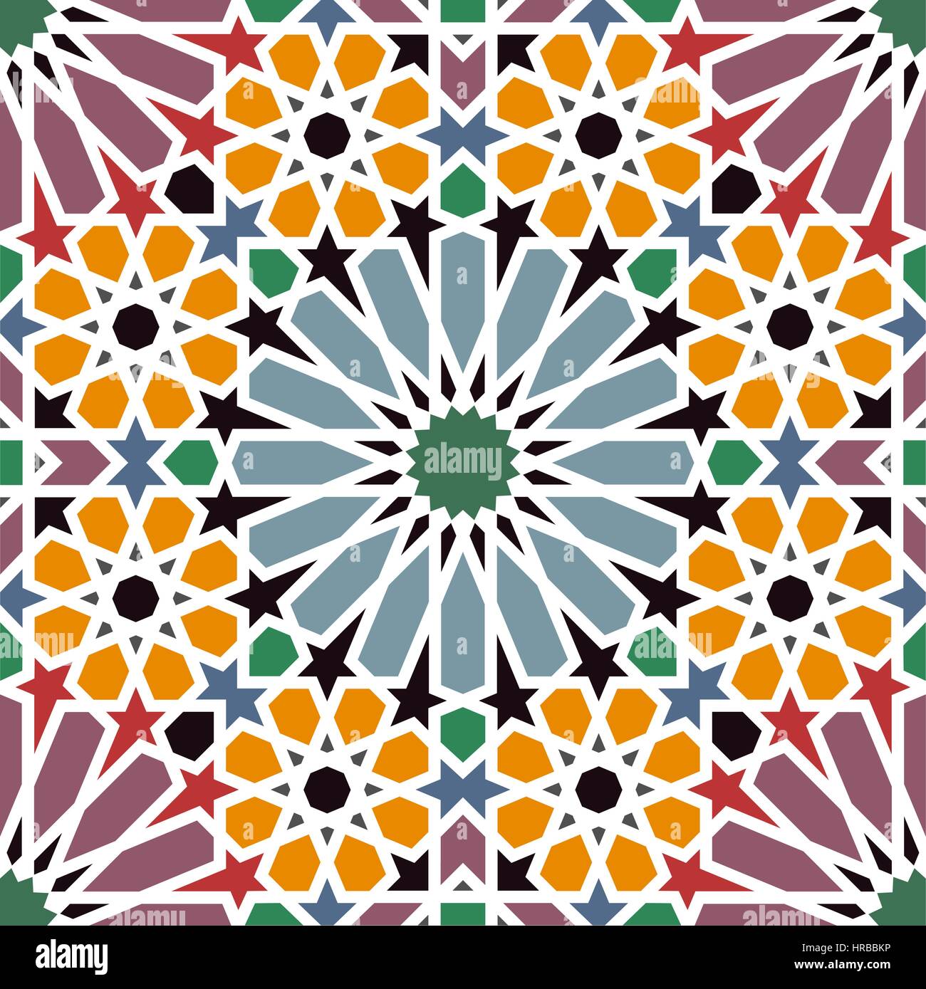 Arabesque. Carreaux de mosaïque arabe traditionnelle. Modèle sans ...