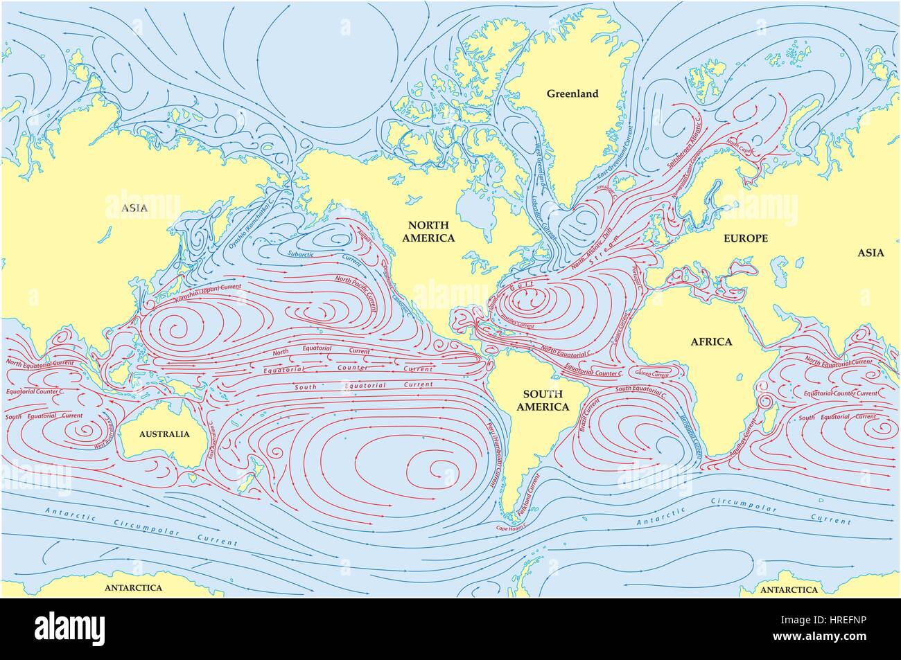 Carte Des Courants Marins Banque d'image et photos - Alamy