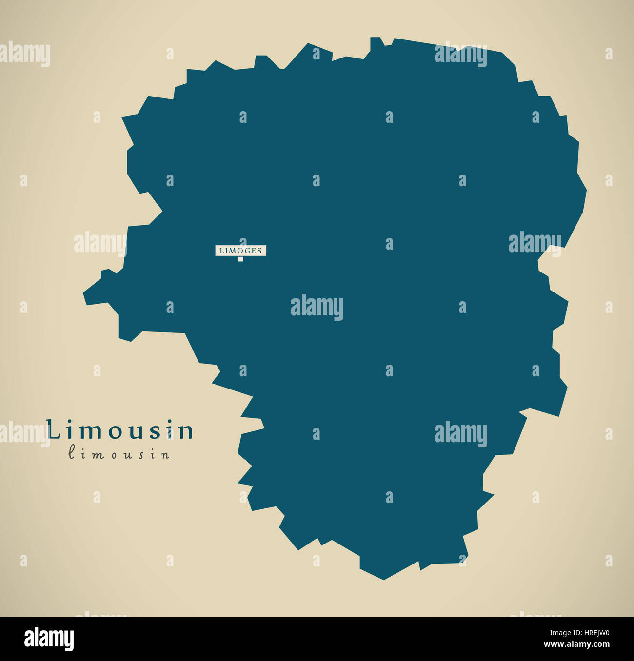 Limousin Region Map Banque d'image et photos - Alamy