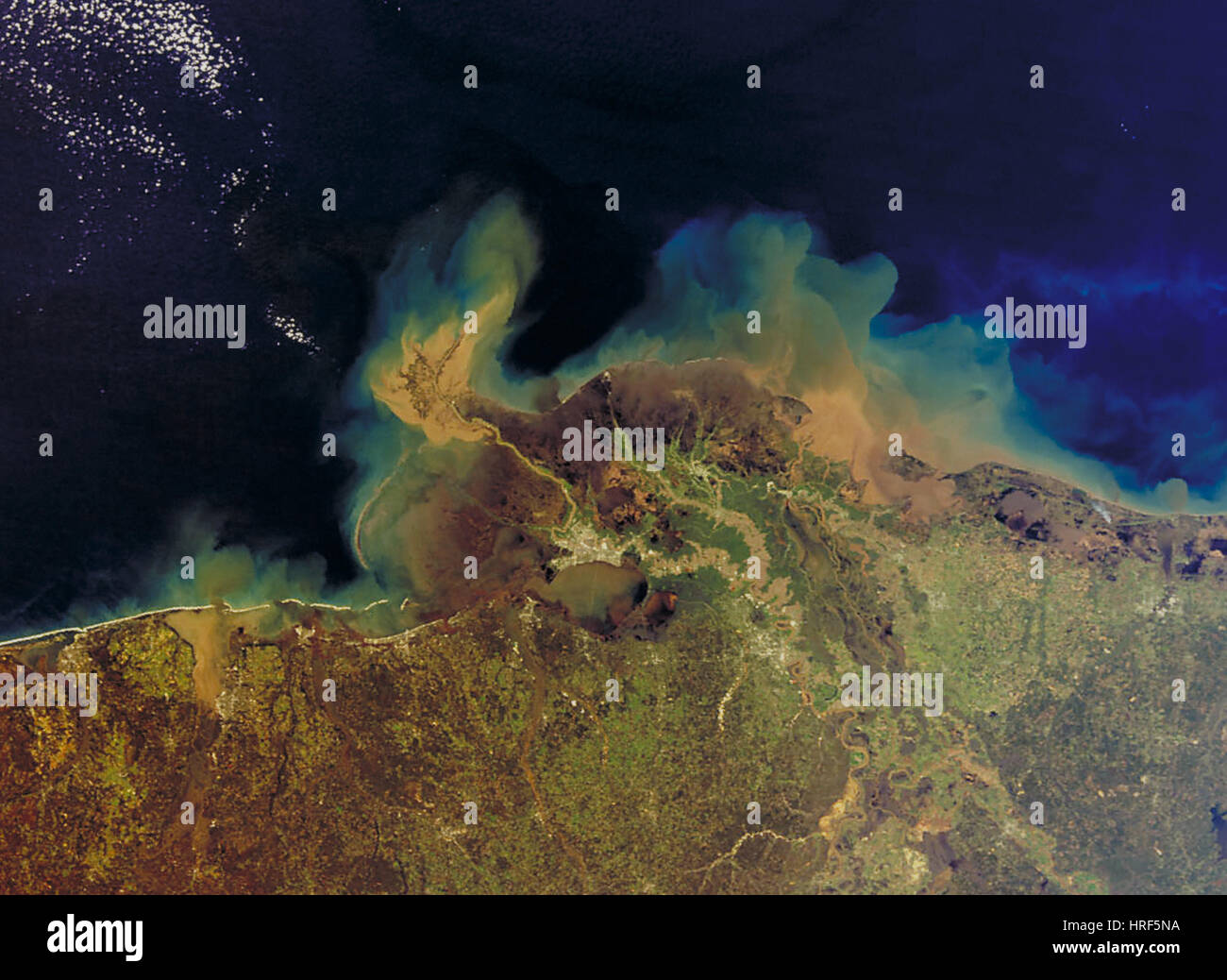 Panache de sédiments de la rivière Mississippi Photo Stock - Alamy