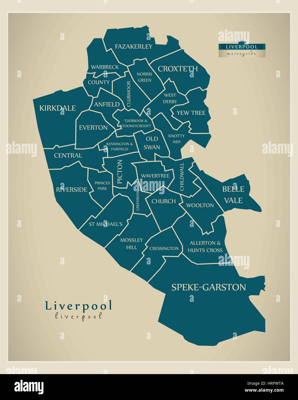 Carte de liverpool Banque d'images vectorielles - Alamy