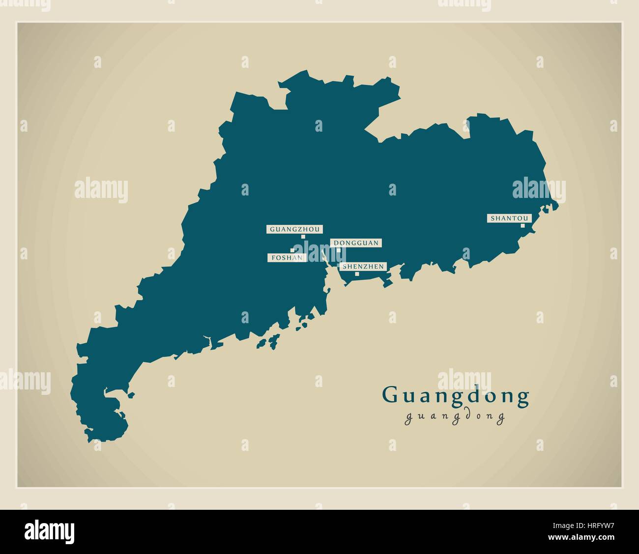 Guangdong map Banque de photographies et d’images à haute résolution ...