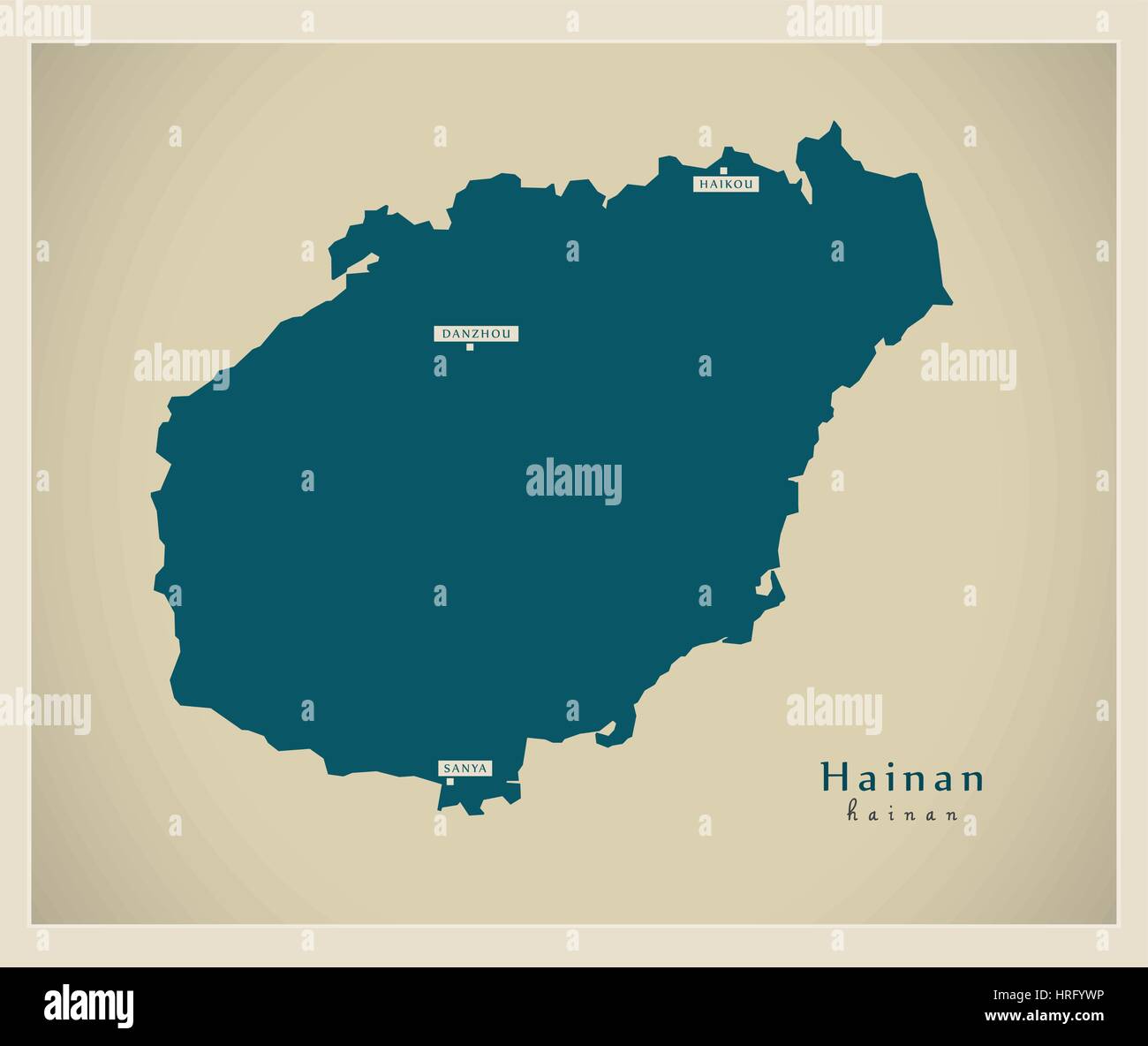 Hainan map Banque d'images vectorielles - Alamy