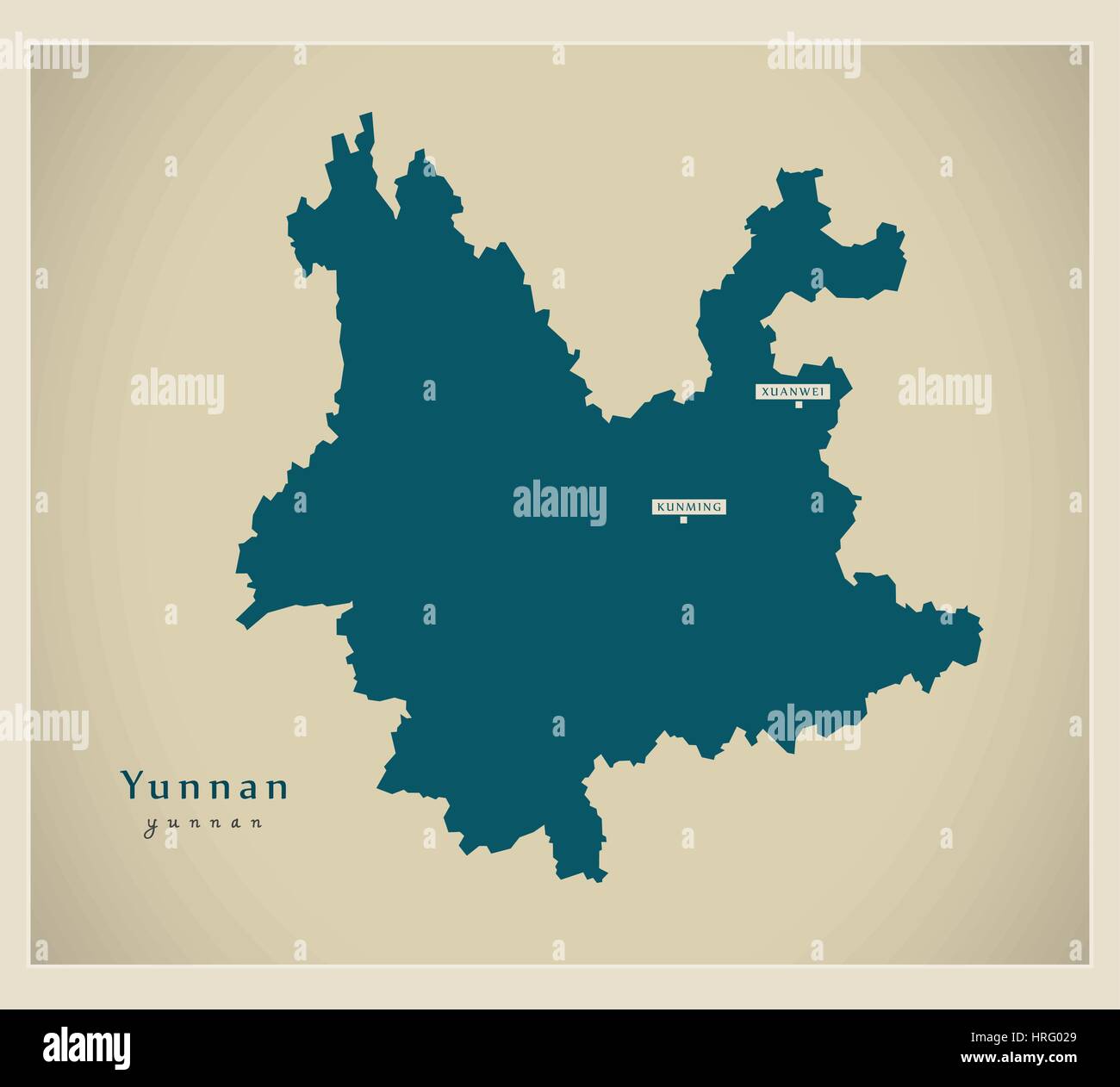 Yunnan map Banque d'images vectorielles - Alamy