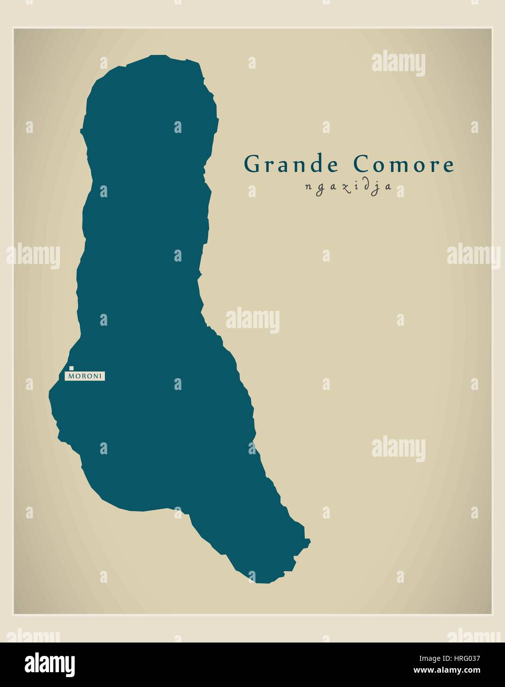 Carte moderne - Grande Comore Image Vectorielle Stock - Alamy