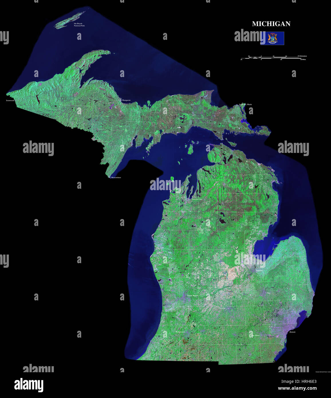 Michigan state map Banque de photographies et d’images à haute ...