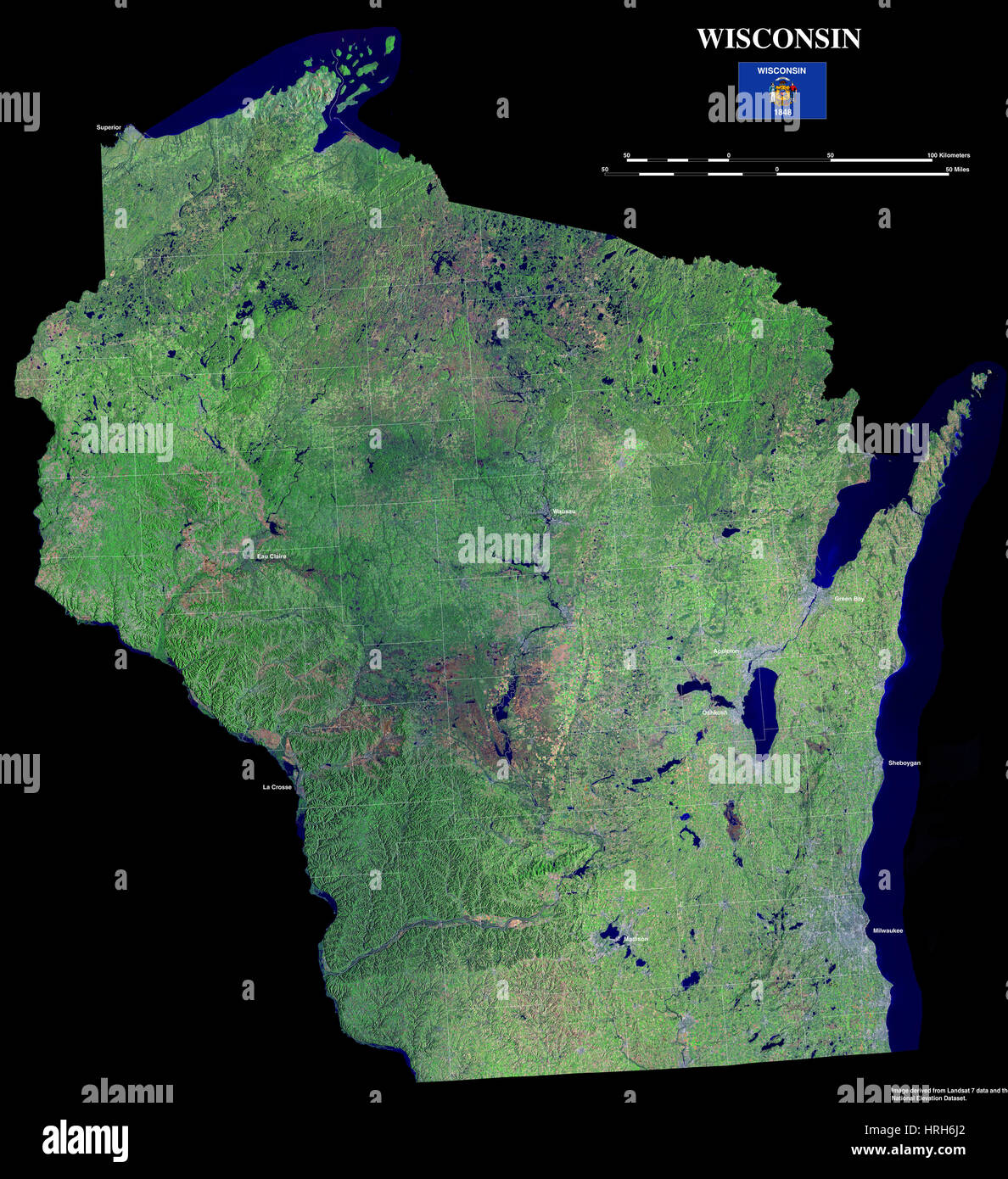 Carte du wisconsin Banque de photographies et d’images à haute ...