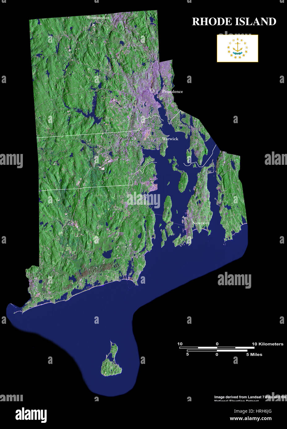 Rhode Island Map Banque d'image et photos - Alamy