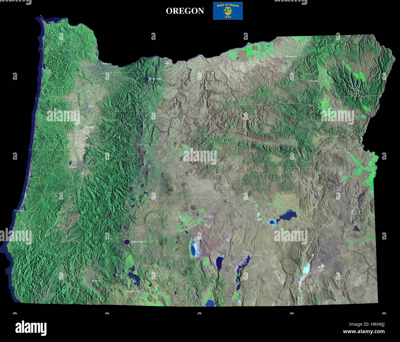 Oregon map Banque de photographies et d’images à haute résolution - Alamy