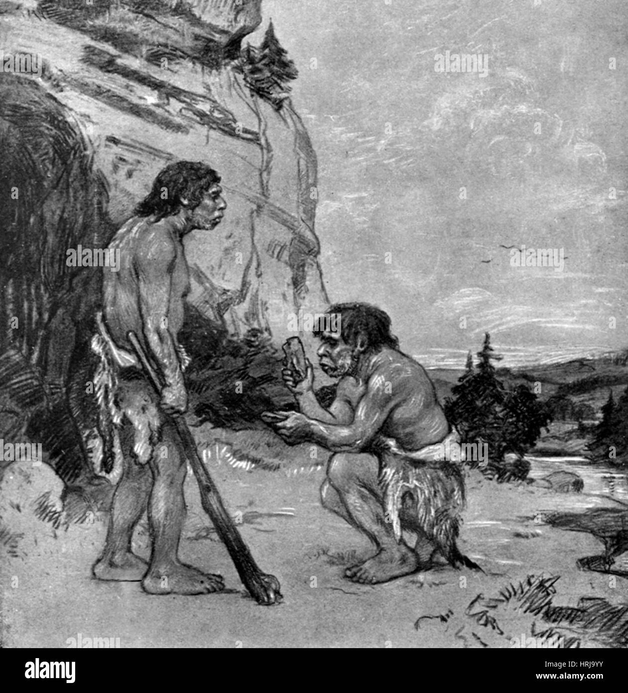 Neanderthal Man Drawing Photos & Neanderthal Man Drawing Images - Alamy