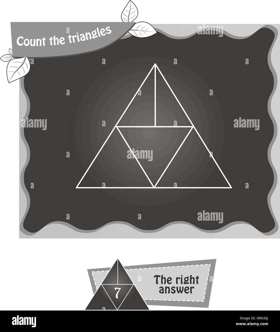 Jeu visuel pour les enfants. Tâche : compter les triangles. vector ...