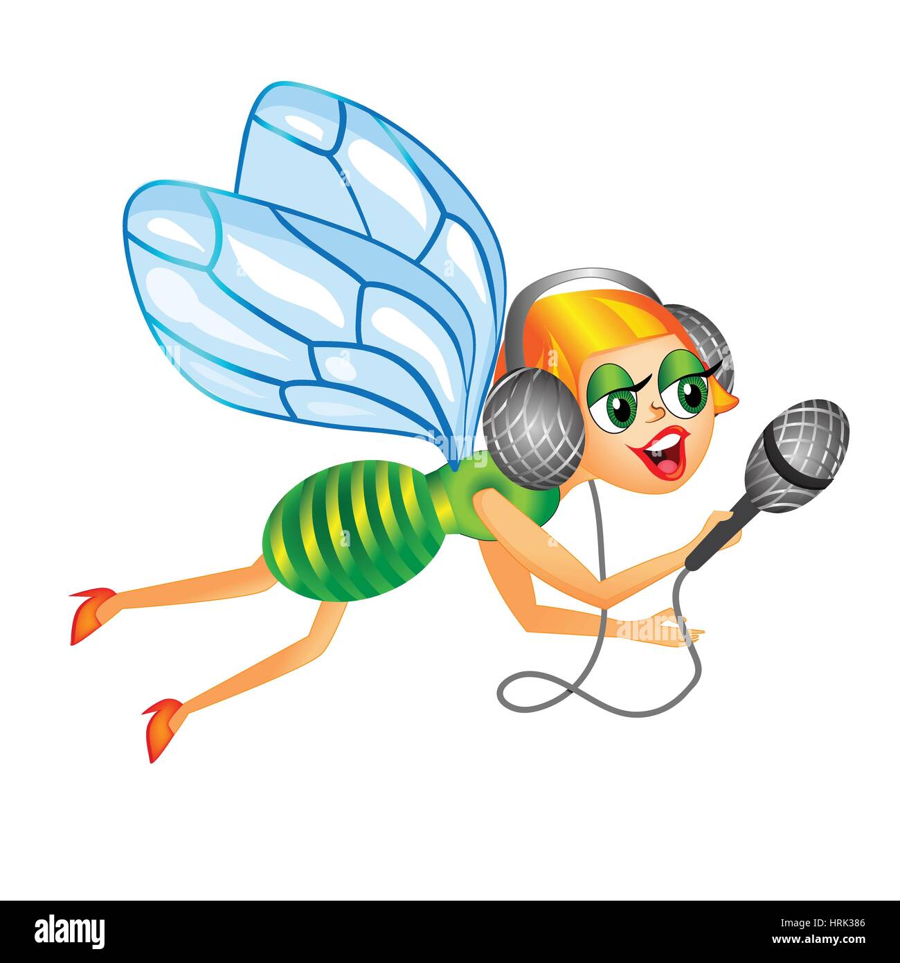 Journaliste mouche qui vole à prendre interview Image Vectorielle Stock ...