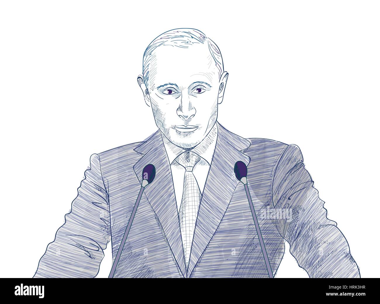 Vladimir poutine portrait Banque d'images vectorielles - Alamy