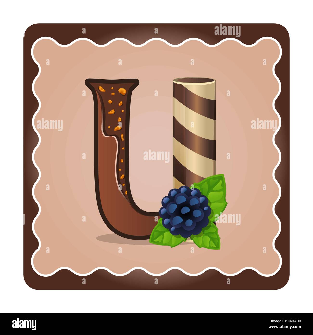 Cartes pour enfants pour l'apprentissage de l'alphabet. La lettre u ...